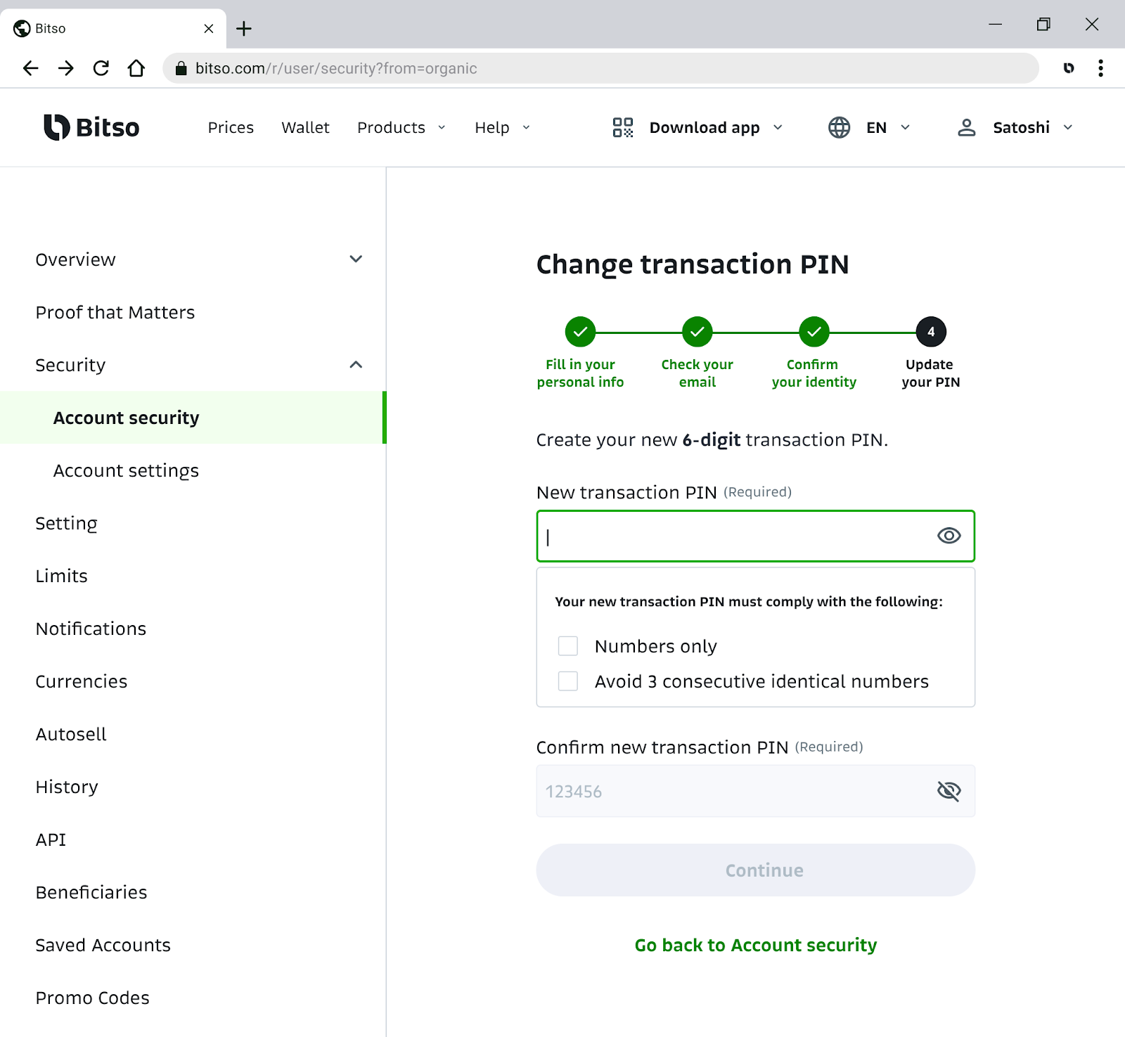 How do I change my Transaction PIN? – Help Center