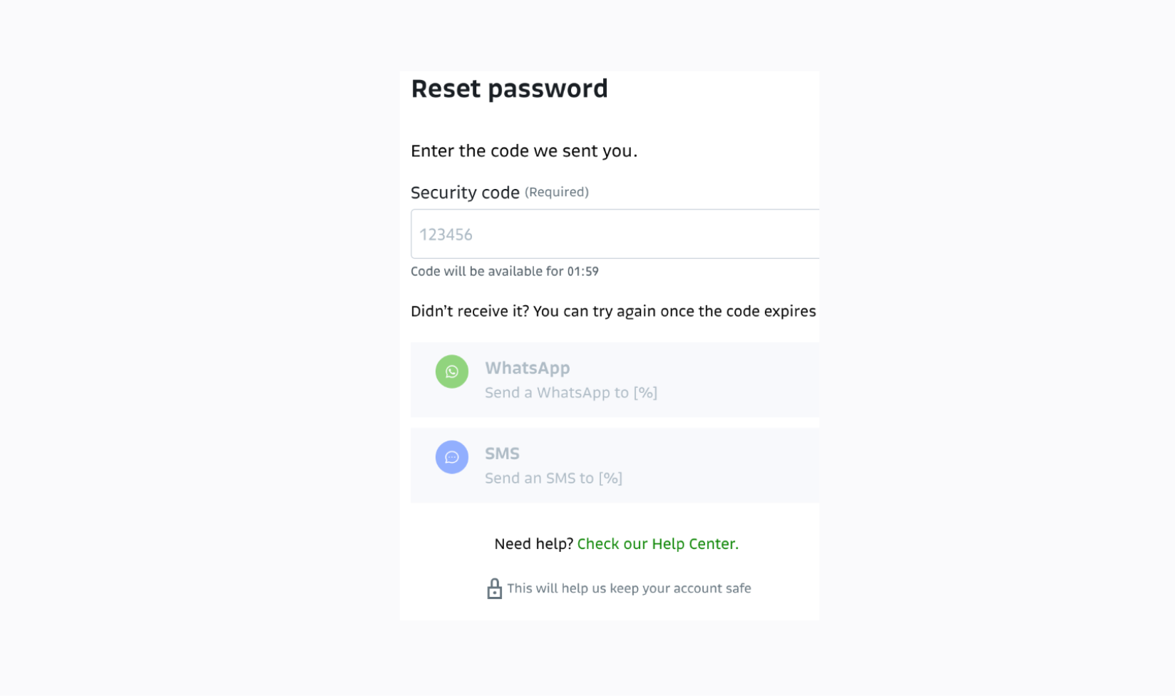 Change or recover your password – Help Center